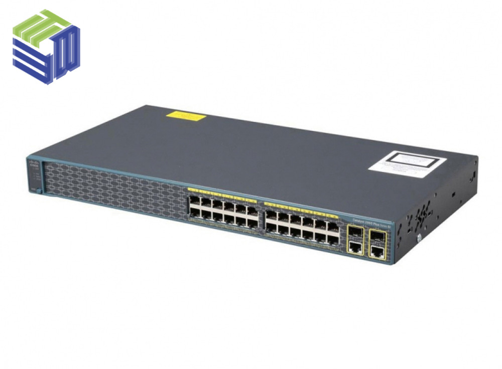 Cisco WS-C2960+24PC-S 24 port 10/100 PoE + 2 T/SFP LAN Lite