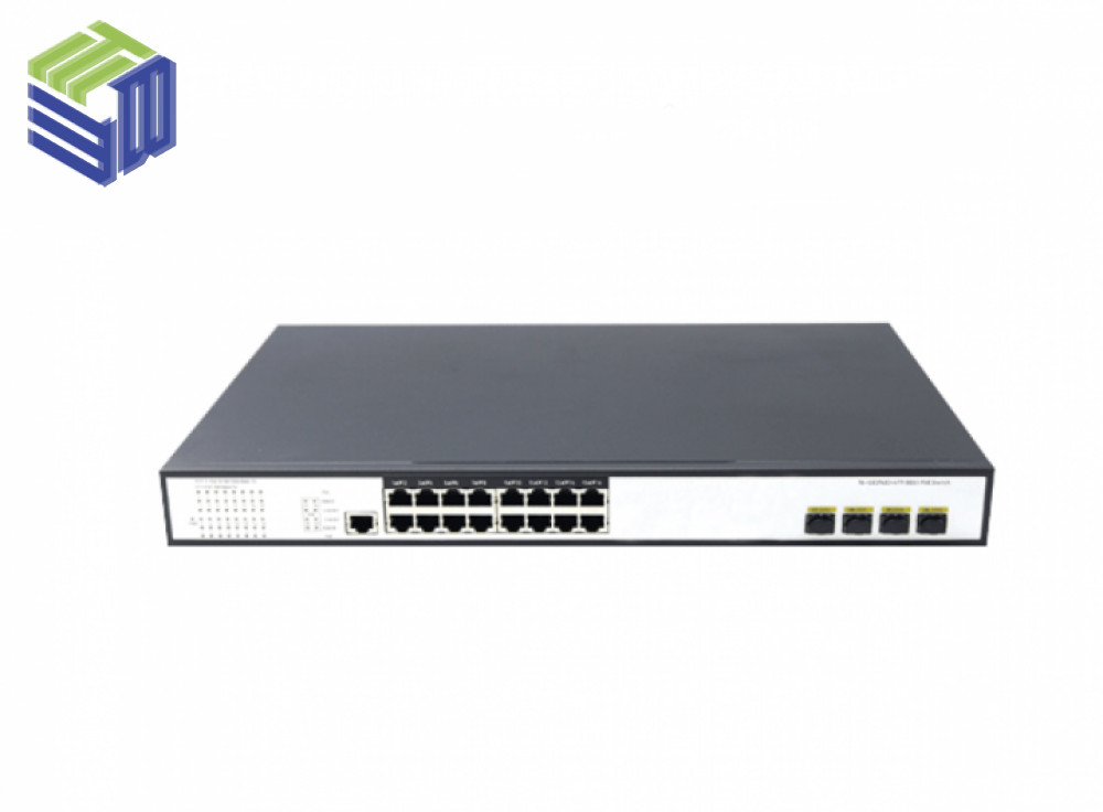 Switch PoE 16 Ports 10/100/1000Mbps Managed with 4 10G SFP Uplink and 1 ...
