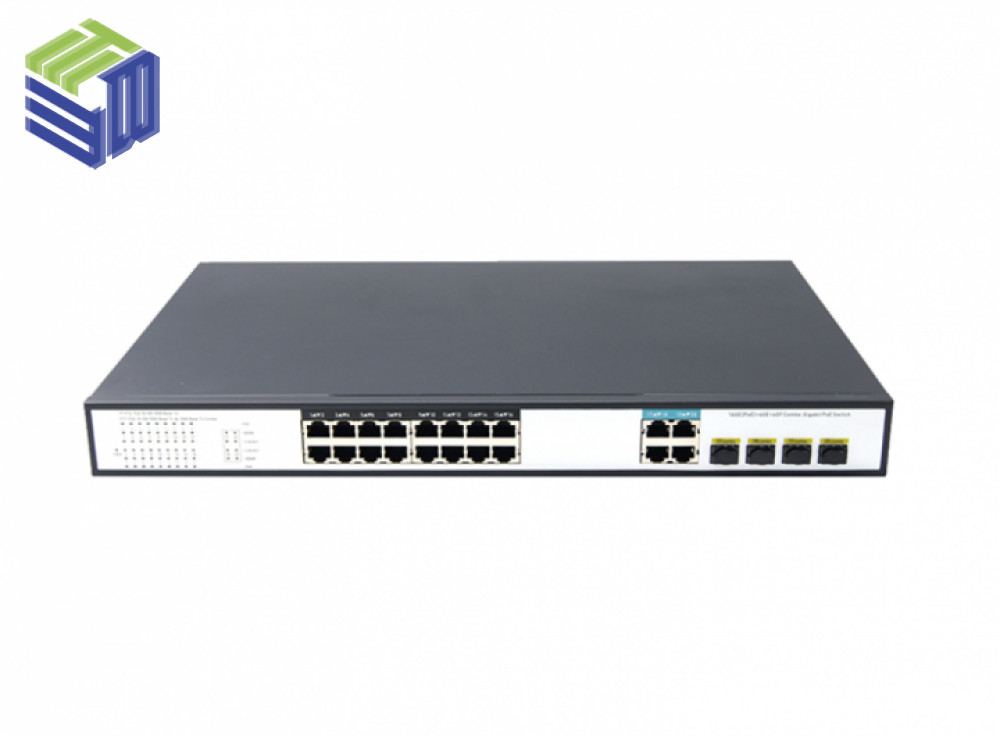 Switch PoE 16 Ports 10/100/1000Mbps Managed PoE Switch with 4 Gigabit ...