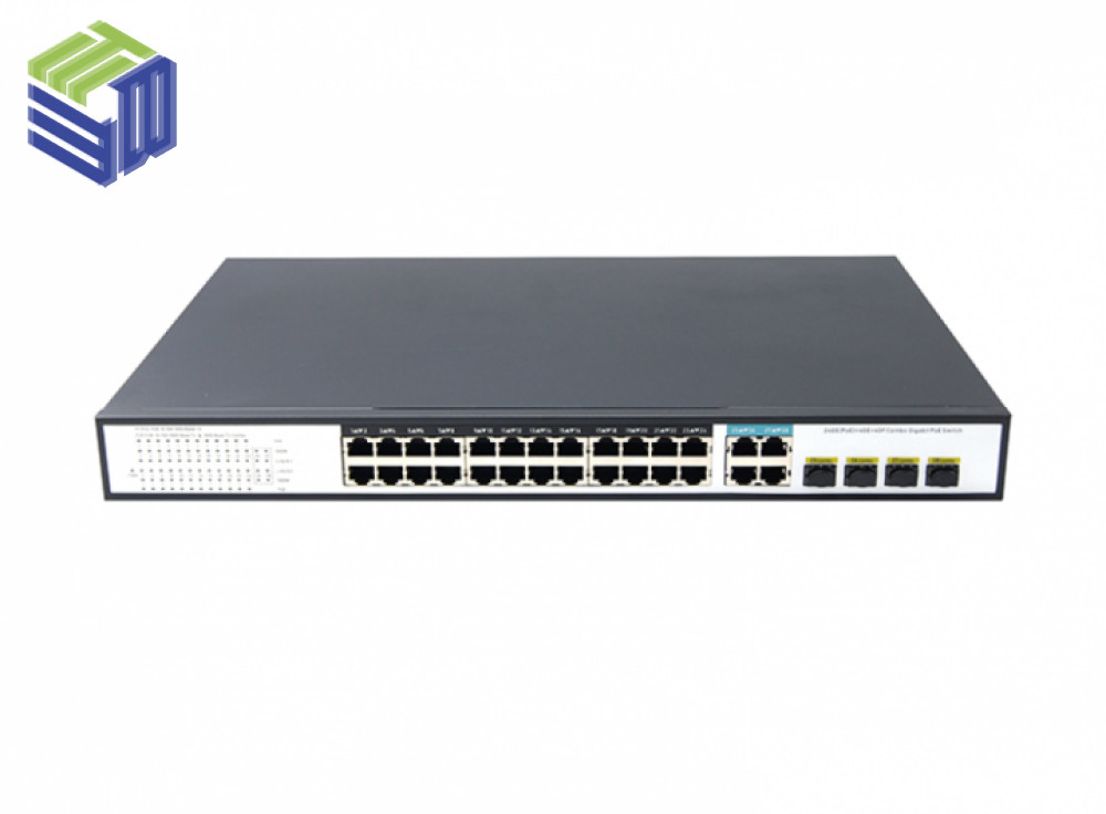 Switch mạng 24 ports PoE Switch with 4 Gigabit Combo Uplink