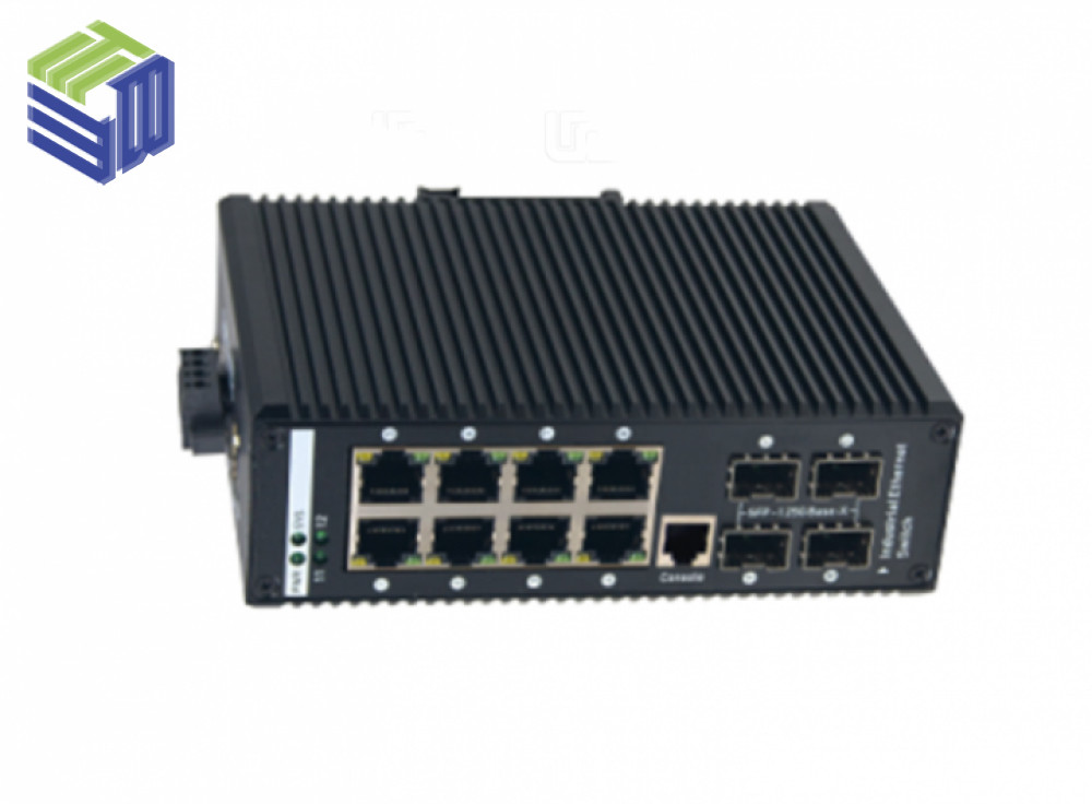Switch công nghiệp 8 Ports 10/100/1000M Managed Industrial PoE Switch with 4 SFP Uplink