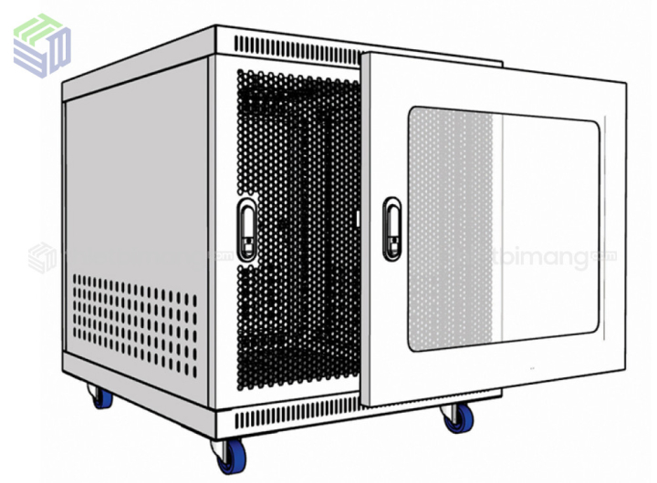 Tủ rack 10U sâu D500 cửa lưới, màu trắng bền đẹp, giá tốt